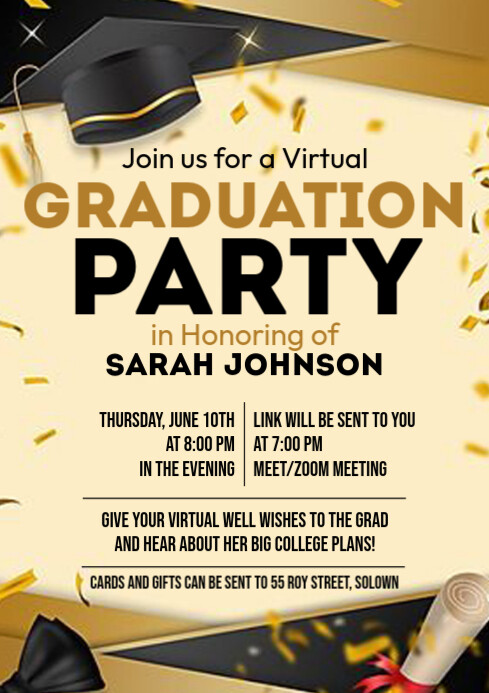 graduation party invitation flyer เทมเพลต | PosterMyWall
