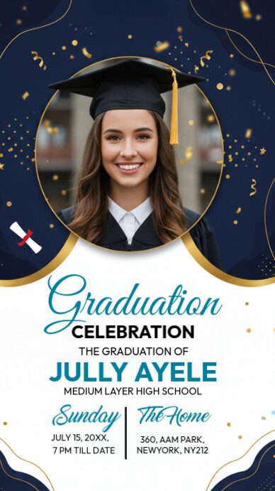 Graduation Party Invitation Instagram Story Template | PosterMyWall
