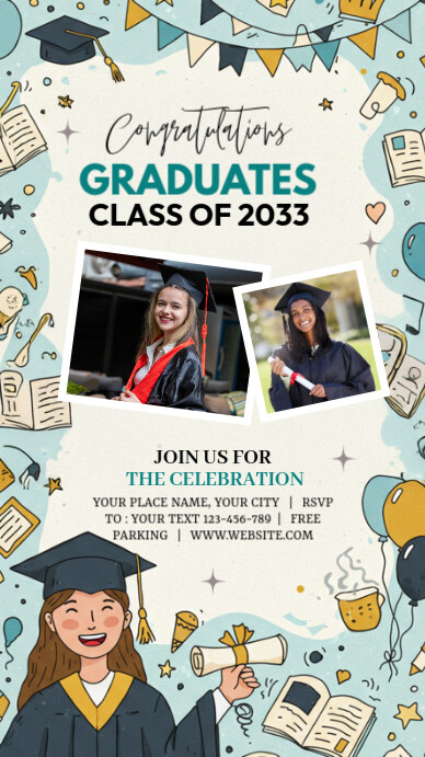 Plantilla de Graduation Party Invitation Instagram Story | PosterMyWall