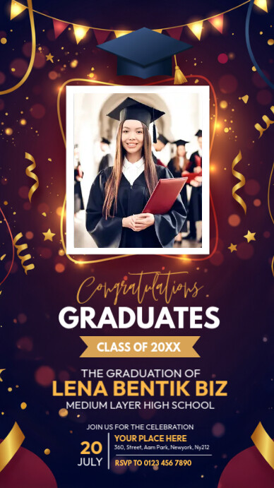 Graduation Party Invitation Instagram Story Template | PosterMyWall