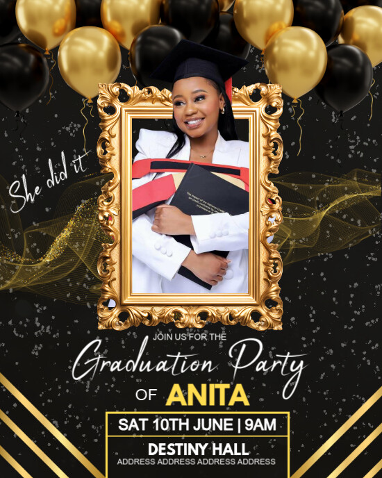 Graduation party invite template | PosterMyWall