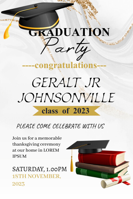Plantilla de Graduation party poster | PosterMyWall