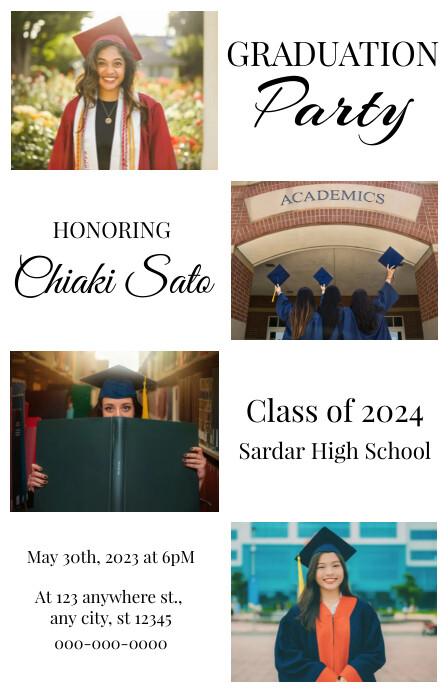 Plantilla de Graduation Photo collage Invitation | PosterMyWall