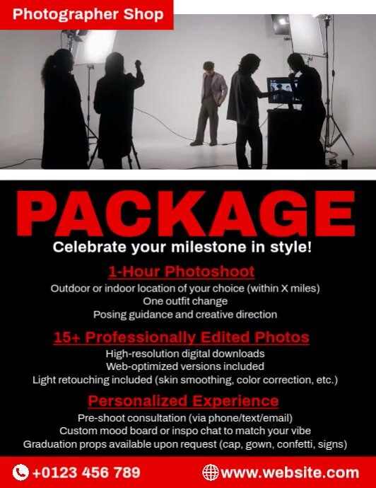 Graduation Photoshoot Package Template | PosterMyWall