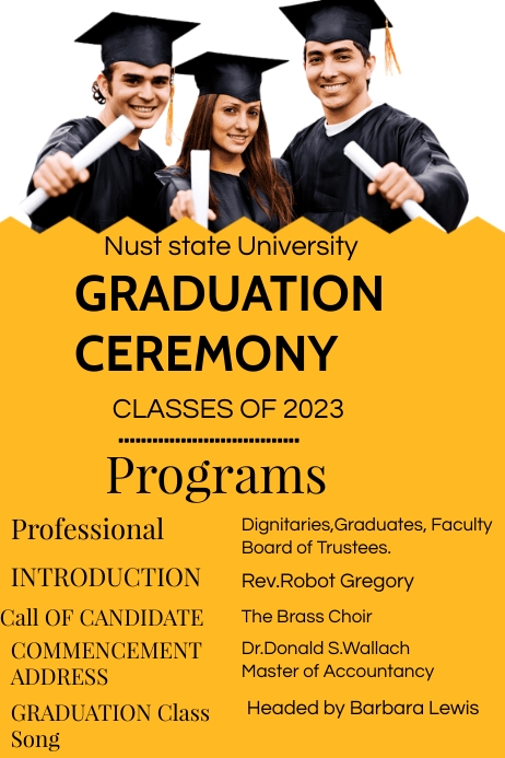 Graduation Program Template, Graduation Progr | PosterMyWall