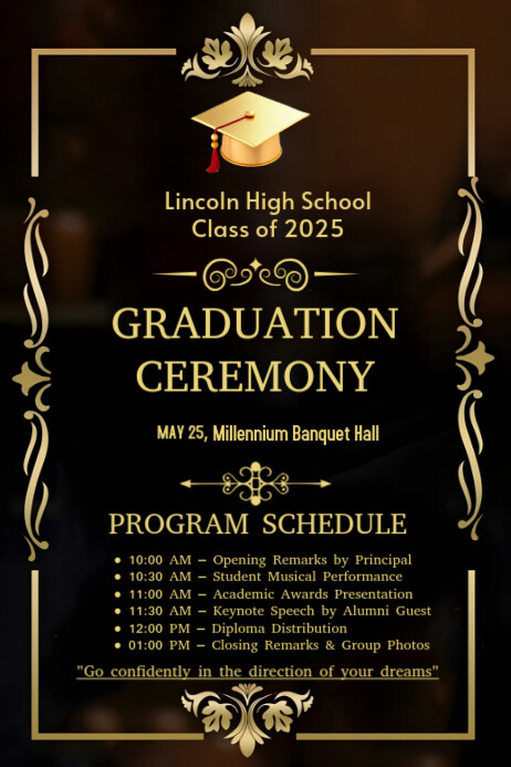 graduation programme Templat | PosterMyWall