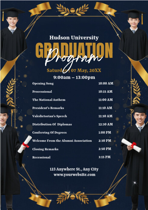 Graduation Schedule Template | PosterMyWall