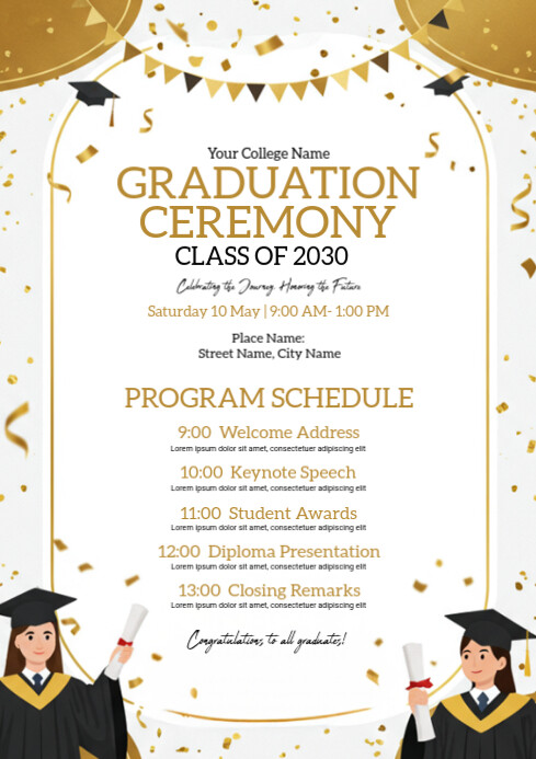 Graduation Schedule Template | PosterMyWall