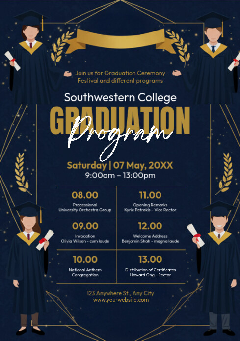Graduation Schedule Template | PosterMyWall
