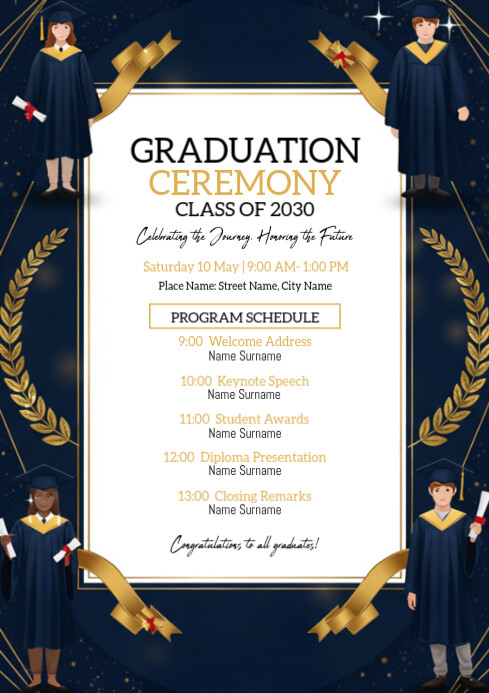 Graduation Schedule Template | PosterMyWall