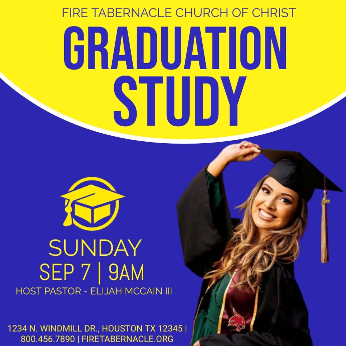 Plantilla de Graduation Sunday , graduation , Church , eve | PosterMyWall