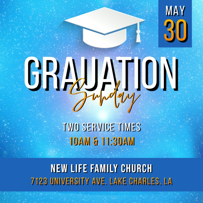 GRADUATION SUNDAY CHURCH FLYER TEMPLATE | PosterMyWall