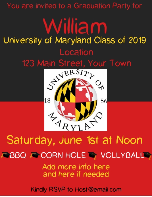 Graduation University of Maryland Template | PosterMyWall