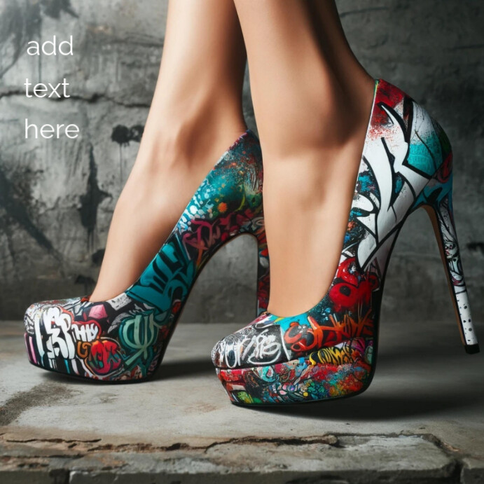 Graffiti Art High Heels Template | PosterMyWall