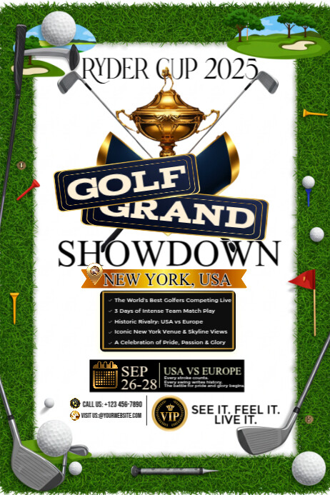 Grand Golf Showdown: Ryder Cup Template | PosterMyWall