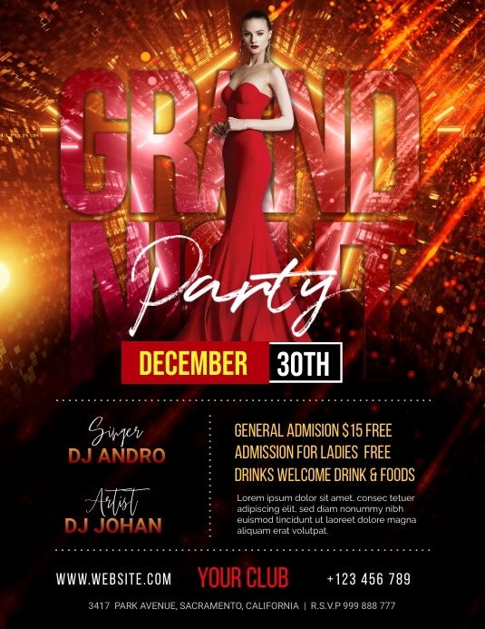 Grand Night Party Template | PosterMyWall