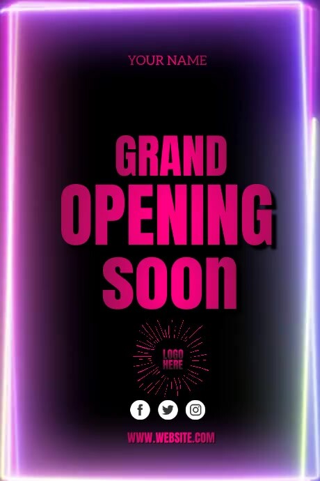 Grand Opeing Purple Template | PosterMyWall