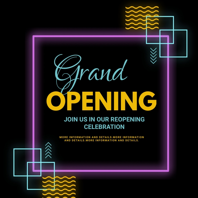 Grand opening,reopening, event,party,sale Template | PosterMyWall