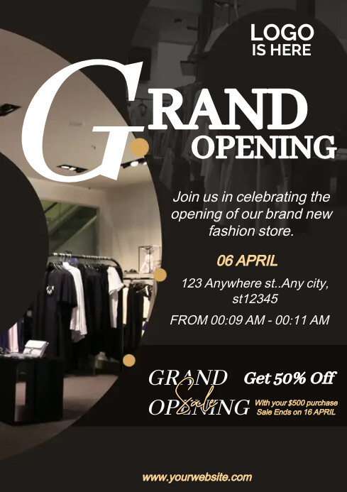 Grand opening A4 documents template design 20 | PosterMyWall
