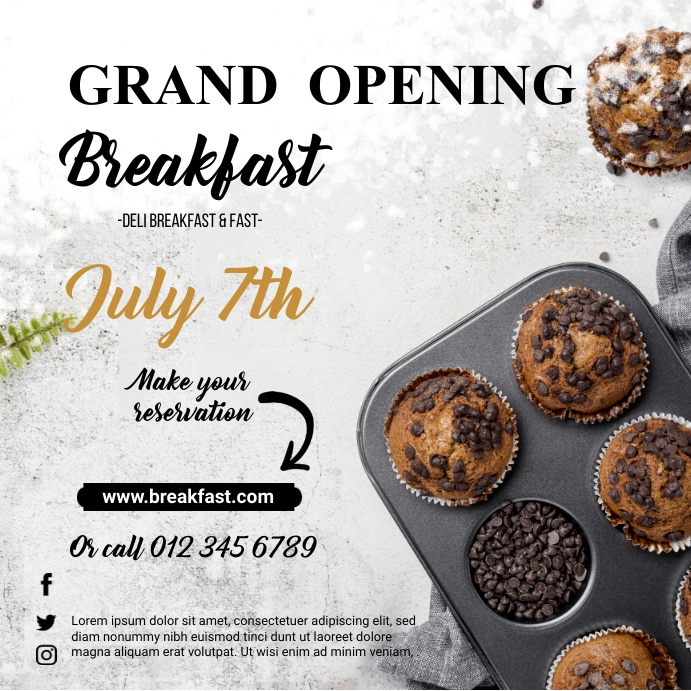 Grand Opening Breakfast AD Template | PosterMyWall