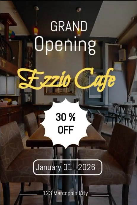 Grand Opening Cafe Template | PosterMyWall