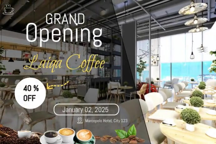 Grand Opening Cafe Template | PosterMyWall