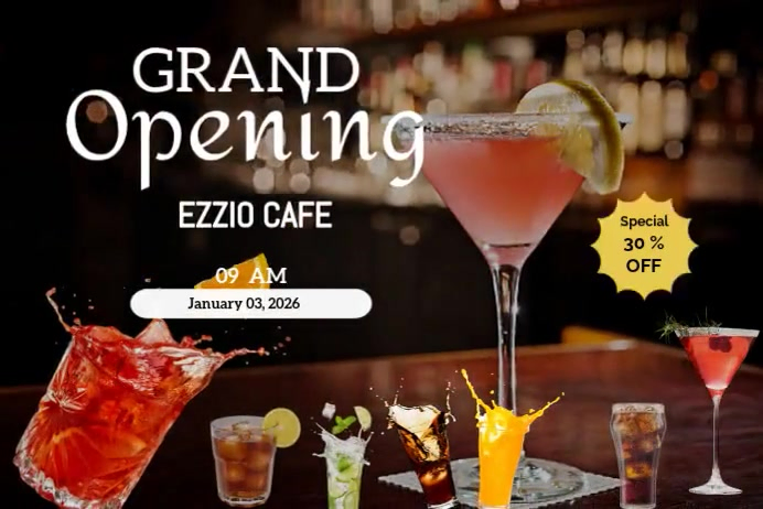 Grand Opening Cafe Poster Template | PosterMyWall