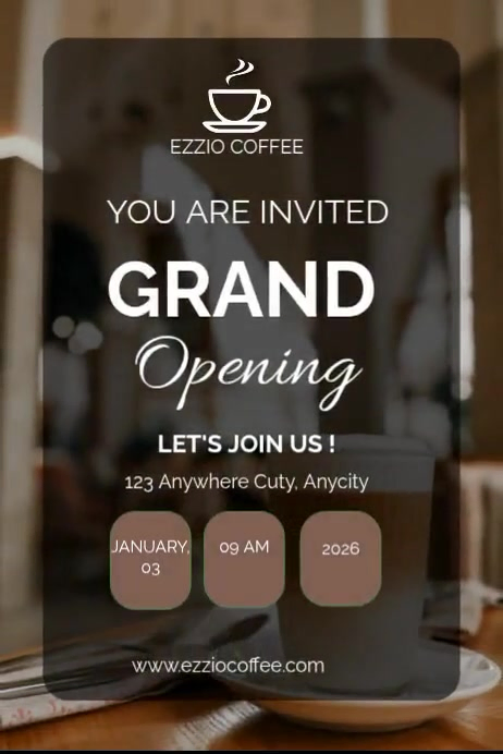 Grand Opening Coffee Shop Template | PosterMyWall