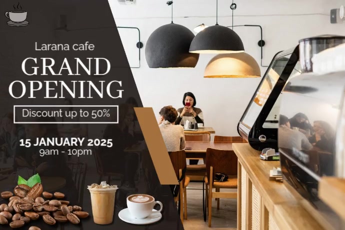 Grand Opening Coffee Shop Poster Template | PosterMyWall