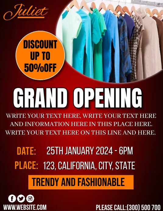 Copy of Grand opening fashion design template flyer | PosterMyWall