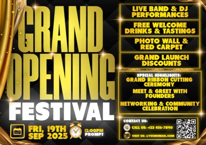 Grand Opening Festival Celebration Template | PosterMyWall