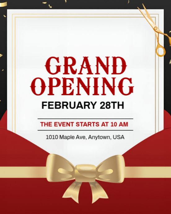Grand Opening Flyer | Business Grand Opening Invitation & Ribbon ...