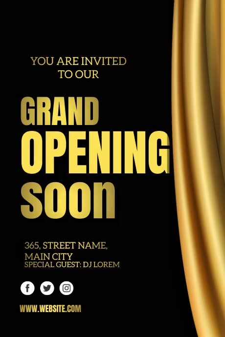 Grand Opening Gold Template | PosterMyWall