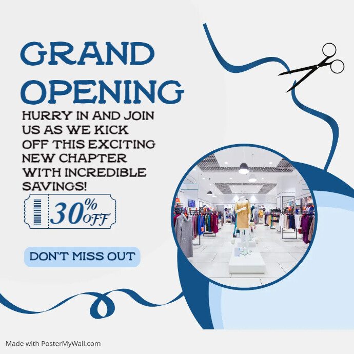Plantilla de Grand Opening Instagram Post | PosterMyWall