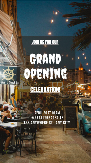 Grand opening Instagram story Template | PosterMyWall
