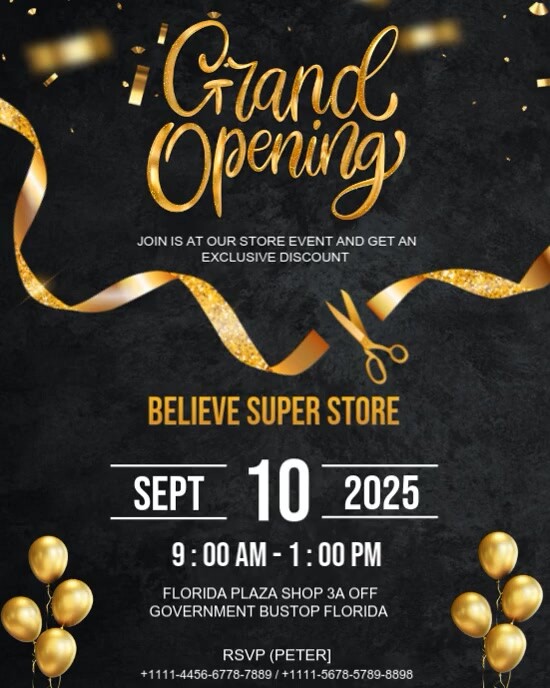 Copy of Grand opening invitation | PosterMyWall