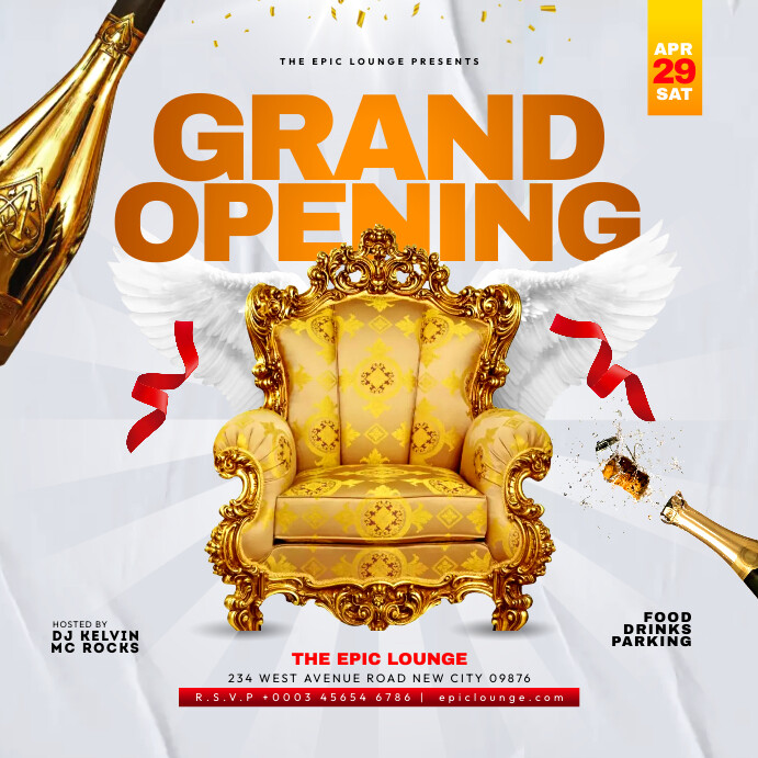 Grand opening party flyer Template | PosterMyWall