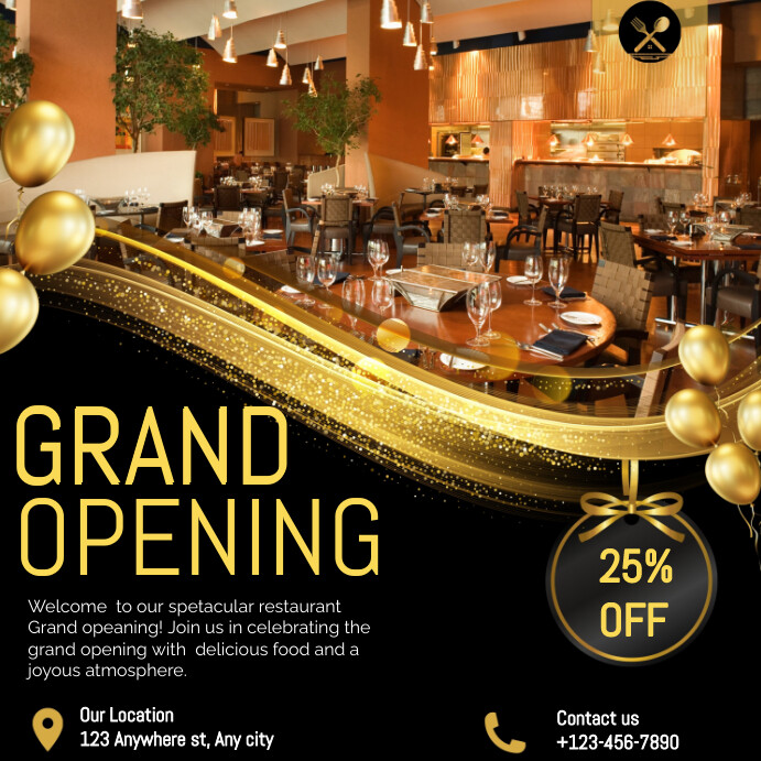 Plantilla de Grand opening restaurant | PosterMyWall