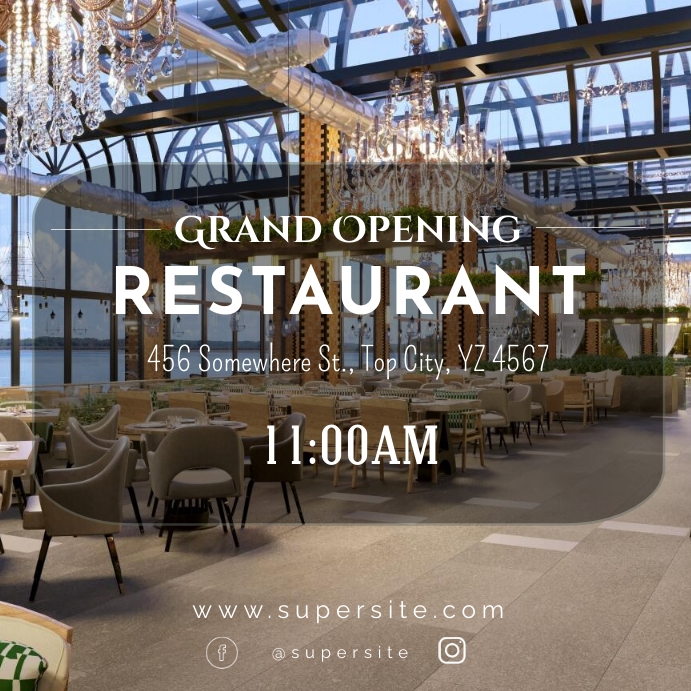 Grand Opening restaurant Instagram template | PosterMyWall