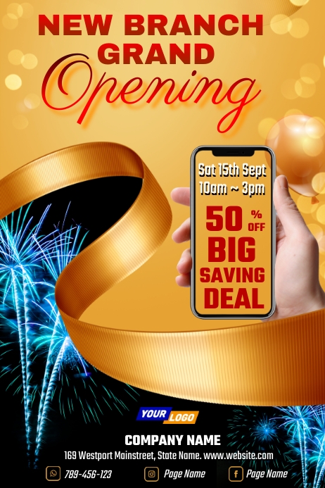 Copy of Grand opening with promotion template (1) | PosterMyWall