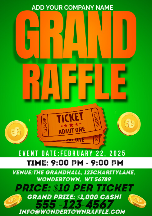 Grand Raffle A3 Template | PosterMyWall