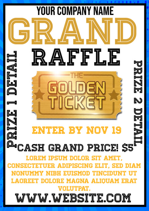 Grand Raffle A5 Template | PosterMyWall