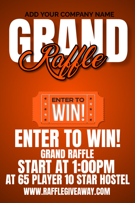 Grand Raffle Poster Templat | PosterMyWall