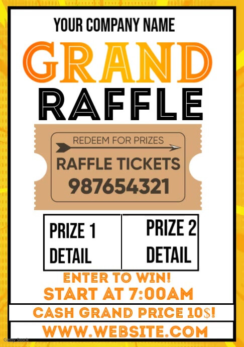 Grand Raffle Ticket A5 Template | PosterMyWall