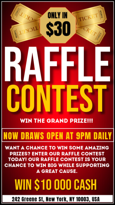 Grand Raffle Ticket Competetion Instagram Sto Template | PosterMyWall