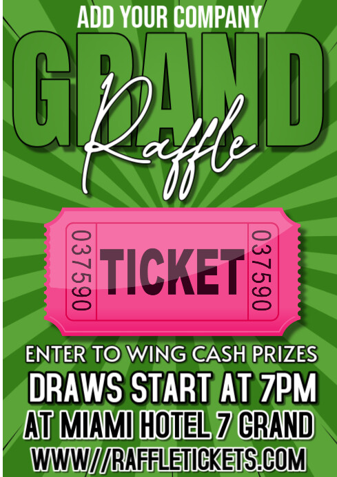 grand raffle ticket design Template | PosterMyWall