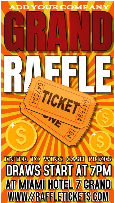 GRAND RAFFLE TICKET DESIGN Template | PosterMyWall