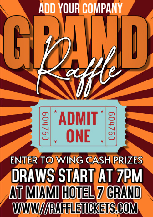 grand raffle ticket design Template | PosterMyWall