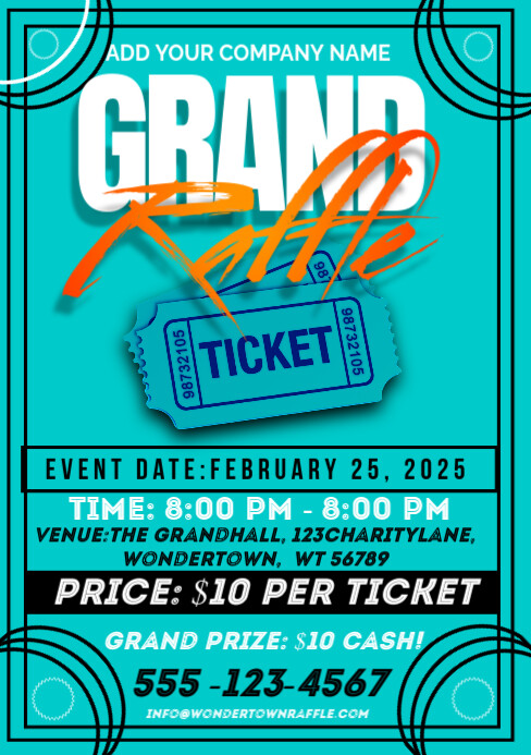Grand Raffle Ticket Template | PosterMyWall