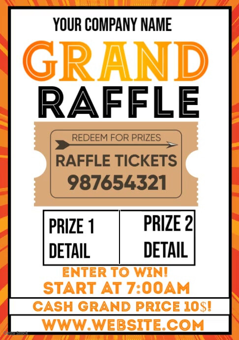 Grand Raffle Ticket Instagram post A5 Template | PosterMyWall